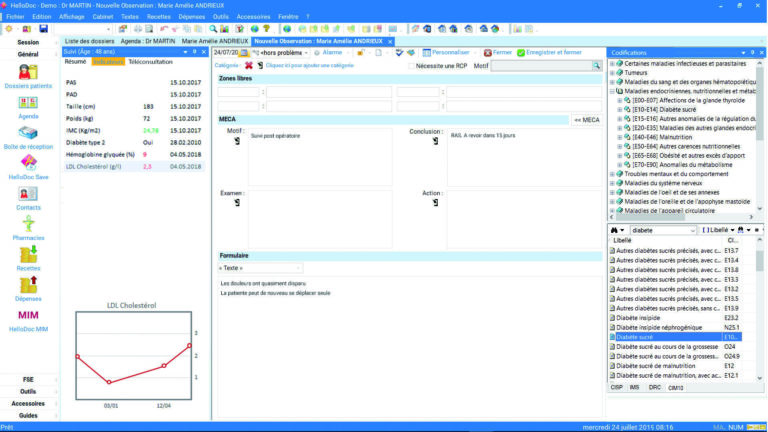 Logiciel gestion médicale HelloDoc Universel-MONOPOSTE-Sesamxpert