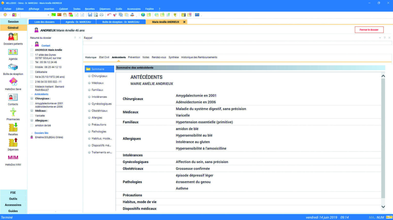 Logiciel gestion médicale HelloDoc Universel-MONOPOSTE-Sesamxpert